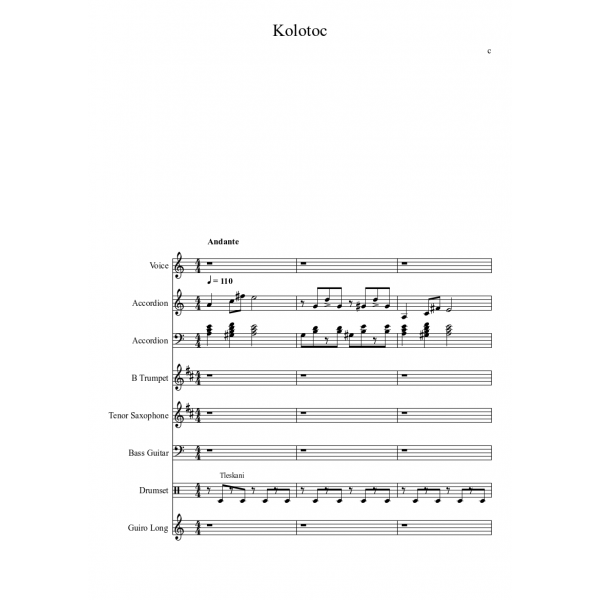Kolotoc - Piano Sheet- Piano Sheet