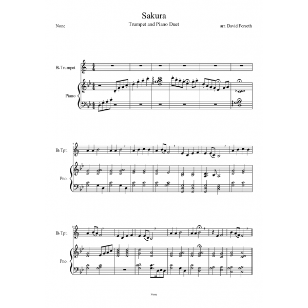 Sakura - Piano Sheet- Piano Sheet