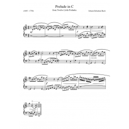 Prelude in C from Twelve Little Preludes - J S Bach - Piano Sheet ...